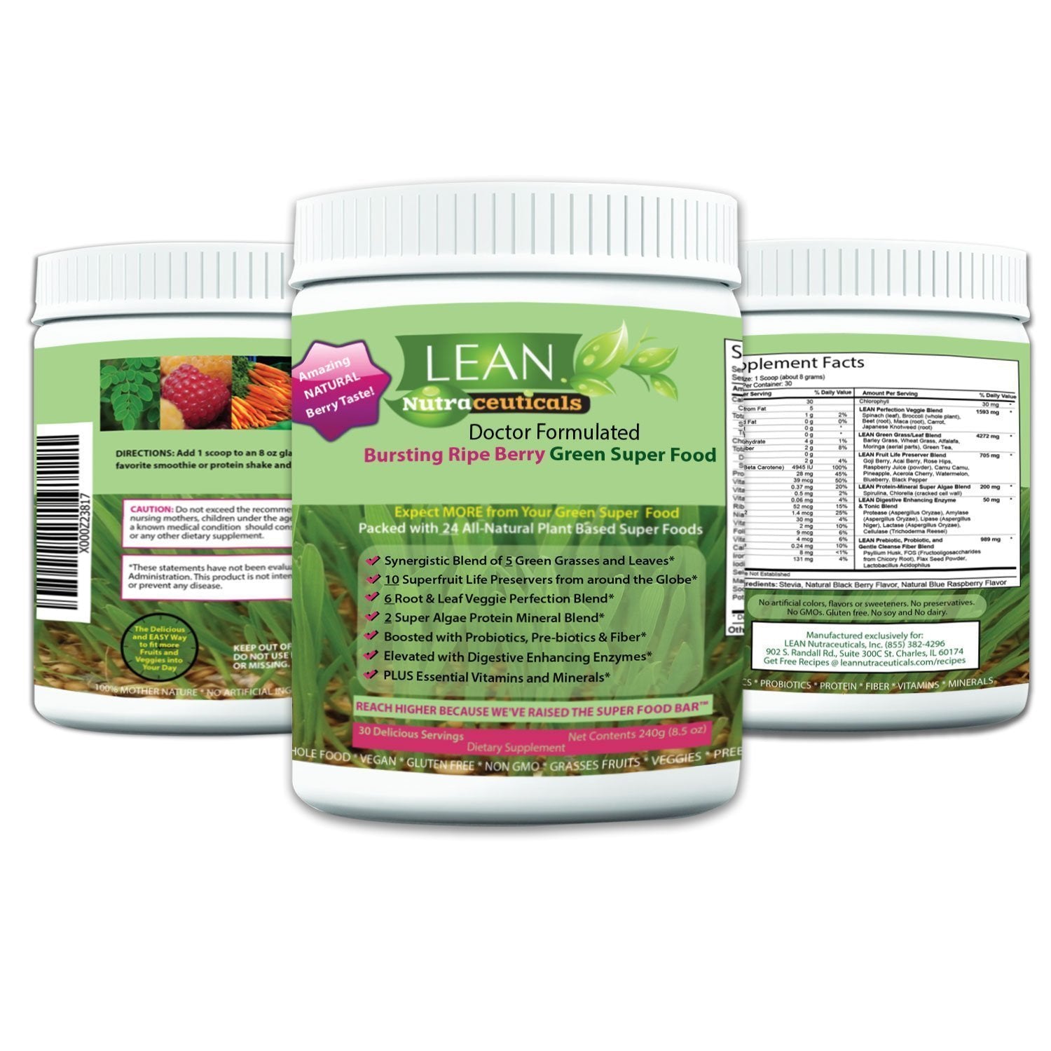 Green Superfood Powder - Doctor Formulated w/ 24 Raw Super Foods ...